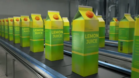 Process of packaging the Lemon Juice bev... | Stock Video | Pond5