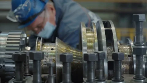 The process of people manufacturing turb... | Stock Video | Pond5