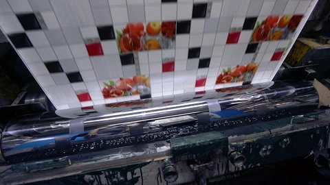 The process of producing wallpaper, prin... | Stock Video | Pond5