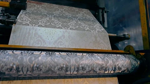 The process of producing wallpaper, the ... | Stock Video | Pond5
