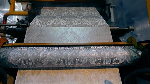 The process of producing wallpaper, the ... | Stock Video | Pond5