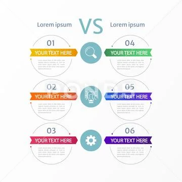 Processes comparison infographic chart design template: Graphic #225448777