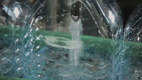 Production line of drinking water and ca... | Stock Video | Pond5
