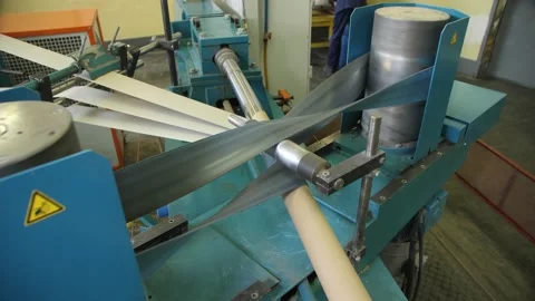 Production Of Paper Tubes. Paper Winding... | Stock Video | Pond5