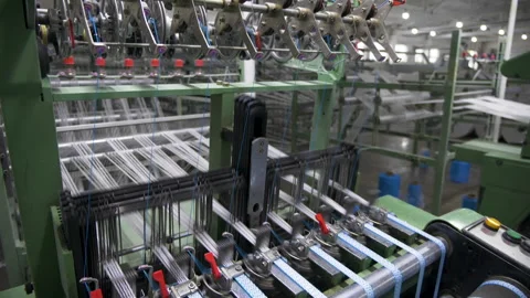 Production of ribbons on a loom | Stock Video | Pond5