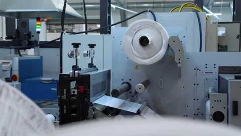 Production Of Self-Adhesive Labels. 4K | Stock Video | Pond5