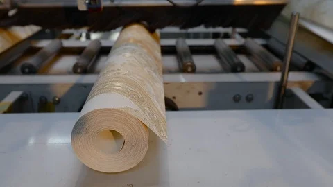 Production of wallpaper, a roll of wallp... | Stock Video | Pond5