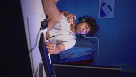 Professional arab gamer playing computer... | Stock Video | Pond5