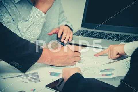 Professional Business colleague team meeting of strategy plan of ...