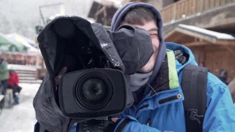 Professional cameraman journalist news r... | Stock Video | Pond5