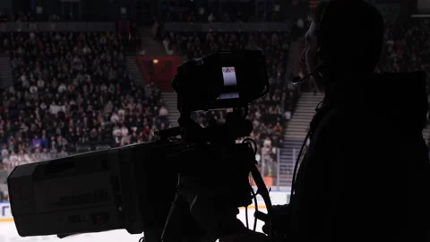 Professional cameraman shooting TV live ... | Stock Video | Pond5