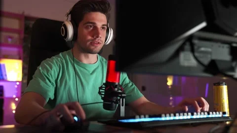 Professional guy gamer playing video gam... | Stock Video | Pond5