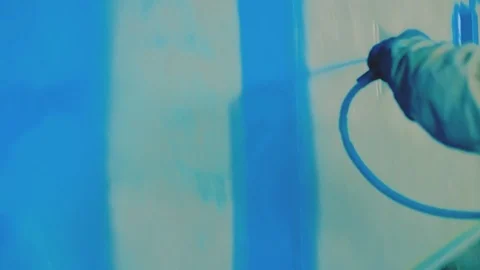 Professional hand spray painting of a me... | Stock Video | Pond5