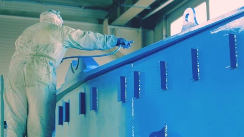 Professional hand spray painting of a me... | Stock Video | Pond5