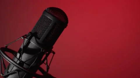 Professional microphone at studio . Colo... | Stock Video | Pond5