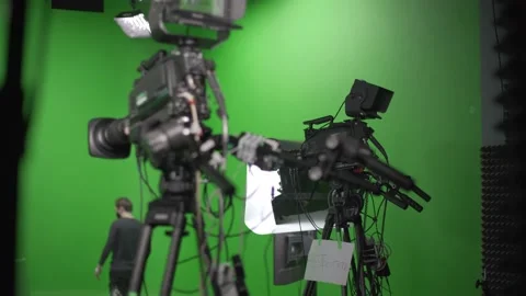 Professional Movie Cameras in Chroma Key... | Stock Video | Pond5