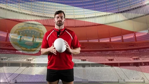 Professional rugby player standing in fr... | Stock Video | Pond5