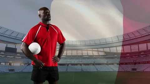 Professional rugby player standing in fr... | Stock Video | Pond5