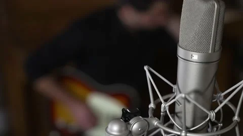 Professional Silver Studio Microphone Wi... | Stock Video | Pond5