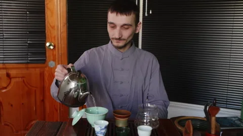 Professional tea master making brewing t... | Stock Video | Pond5