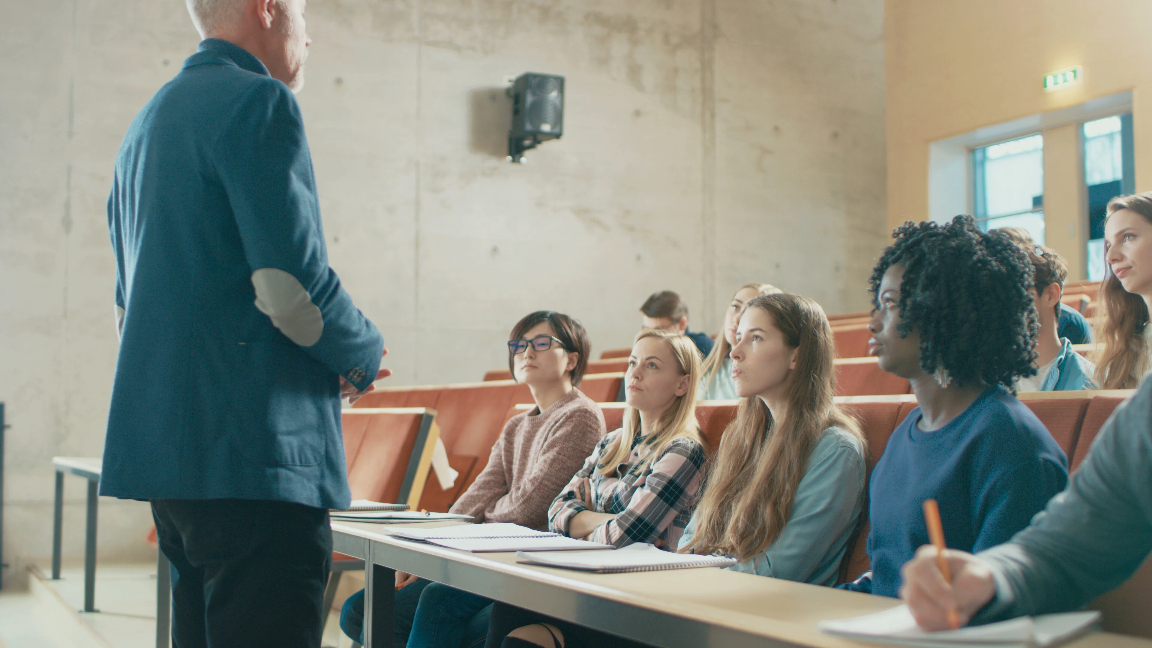 Professor Lecturing In Classroom