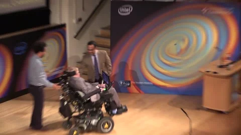 Professor Stephen Hawking discusses his ... | Stock Video | Pond5