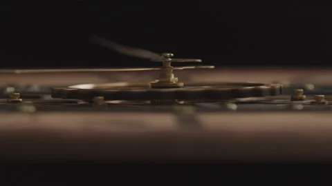 Profile of a Clock Face with Spinning Ge... | Stock Video | Pond5