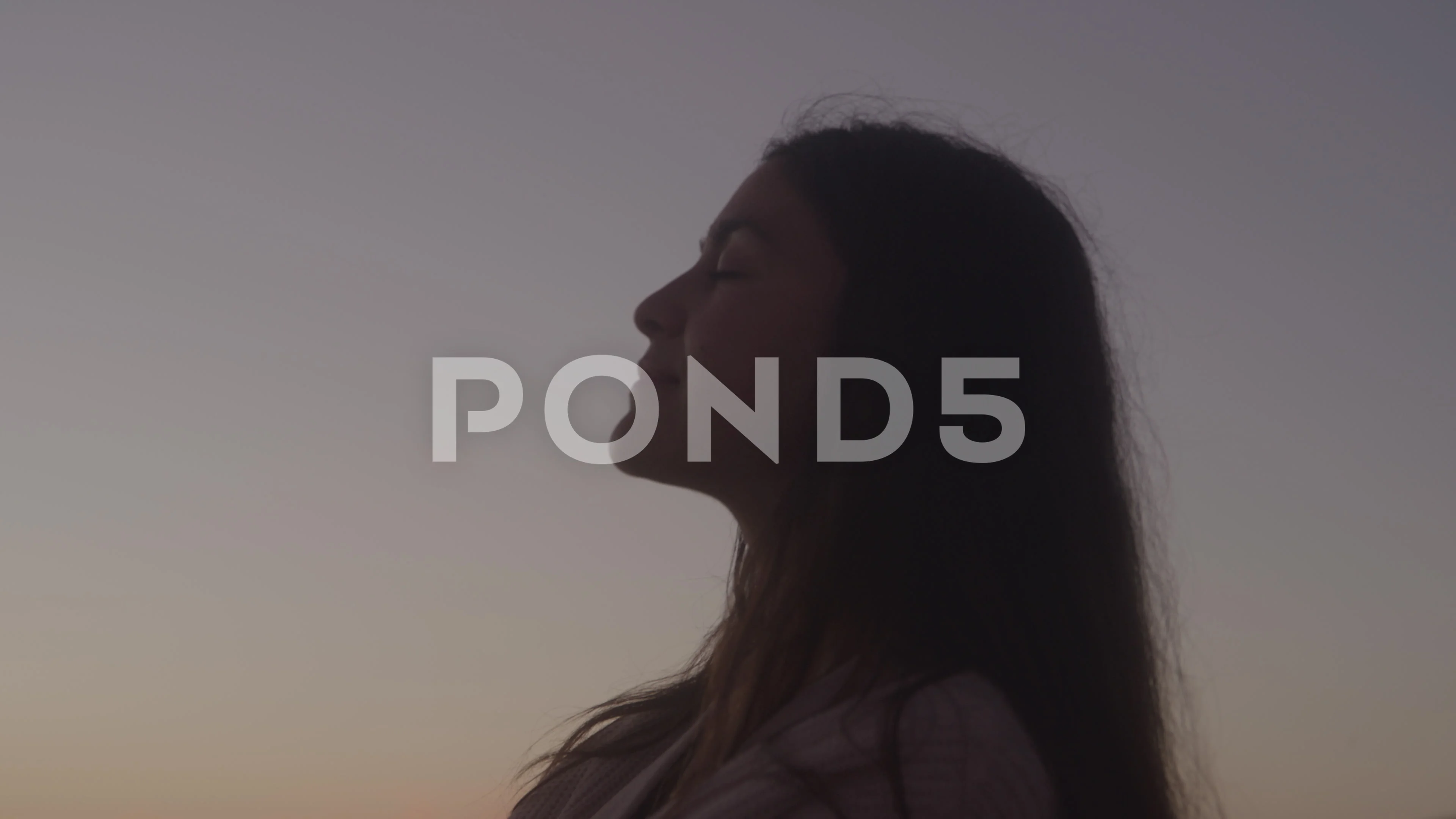 Woman Looking Up At Sky Profile