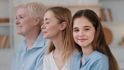 Profile faces in row three generation of... | Stock Video | Pond5