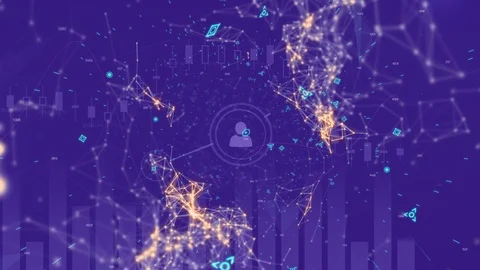 Profile icons and asymmetrical lines wit... | Stock Video | Pond5