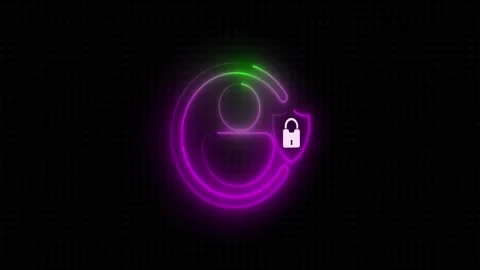 Profile Lock Icon Animation with Neon Gl... | Stock Video | Pond5