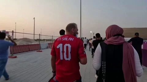Profile of Lusail Stadium - venue for th... | Stock Video | Pond5