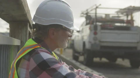 Profile of Older Construction Worker Wea... | Stock Video | Pond5