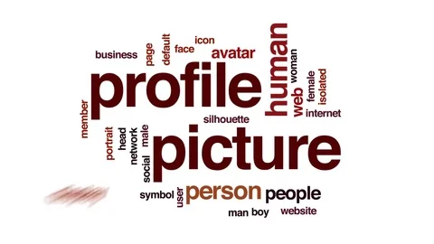 Profile picture animated word cloud, tex... | Stock Video | Pond5