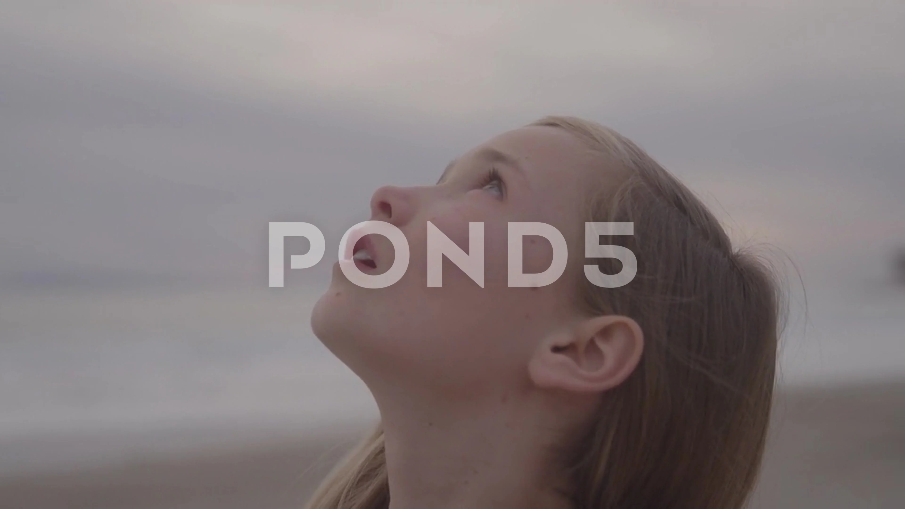 Sad Girl Looking Up At The Sky