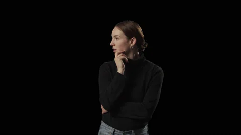 Profile of Young Woman Thinking with Han... | Stock Video | Pond5