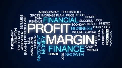 Profit margin animated word cloud. Kinet... | Stock Video | Pond5