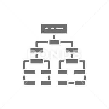 Program algorithm, flowchart plan, workflow mindmap grey icon ...