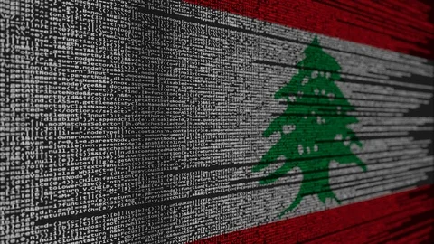 Program code and flag of Lebanon. Lebane... | Stock Video | Pond5