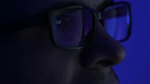 programmer, a man in front of a computer... | Stock Video | Pond5