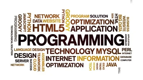 Programming animated word cloud,animatio... | Stock Video | Pond5