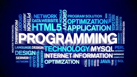 Programming animated word cloud,animatio... | Stock Video | Pond5