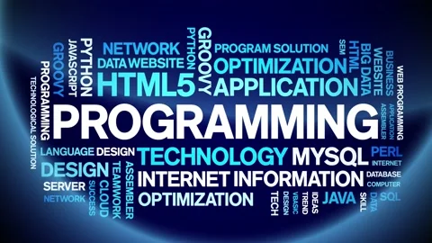 Programming animated word cloud,animatio... | Stock Video | Pond5
