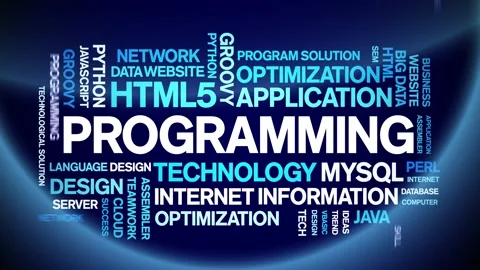 Programming animated word cloud,animatio... | Stock Video | Pond5