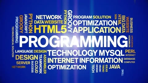 Programming animated word cloud,animatio... | Stock Video | Pond5