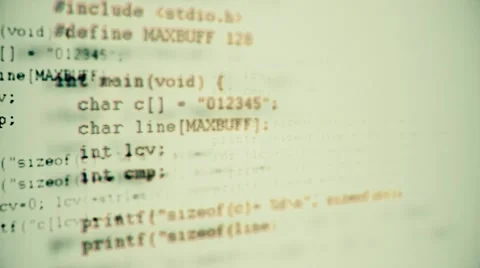Programming code running down a computer... | Stock Video | Pond5