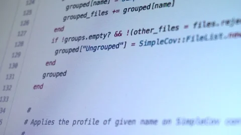 Programming code running down at compute... | Stock Video | Pond5