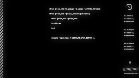 programming code running down a computer... | Stock Video | Pond5