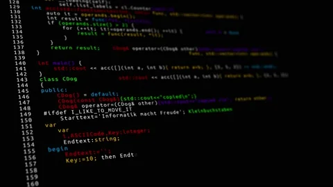 Programming code running down a computer... | Stock Video | Pond5