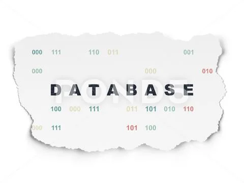 Programming concept: Database on Torn Paper background: Royalty Free ...